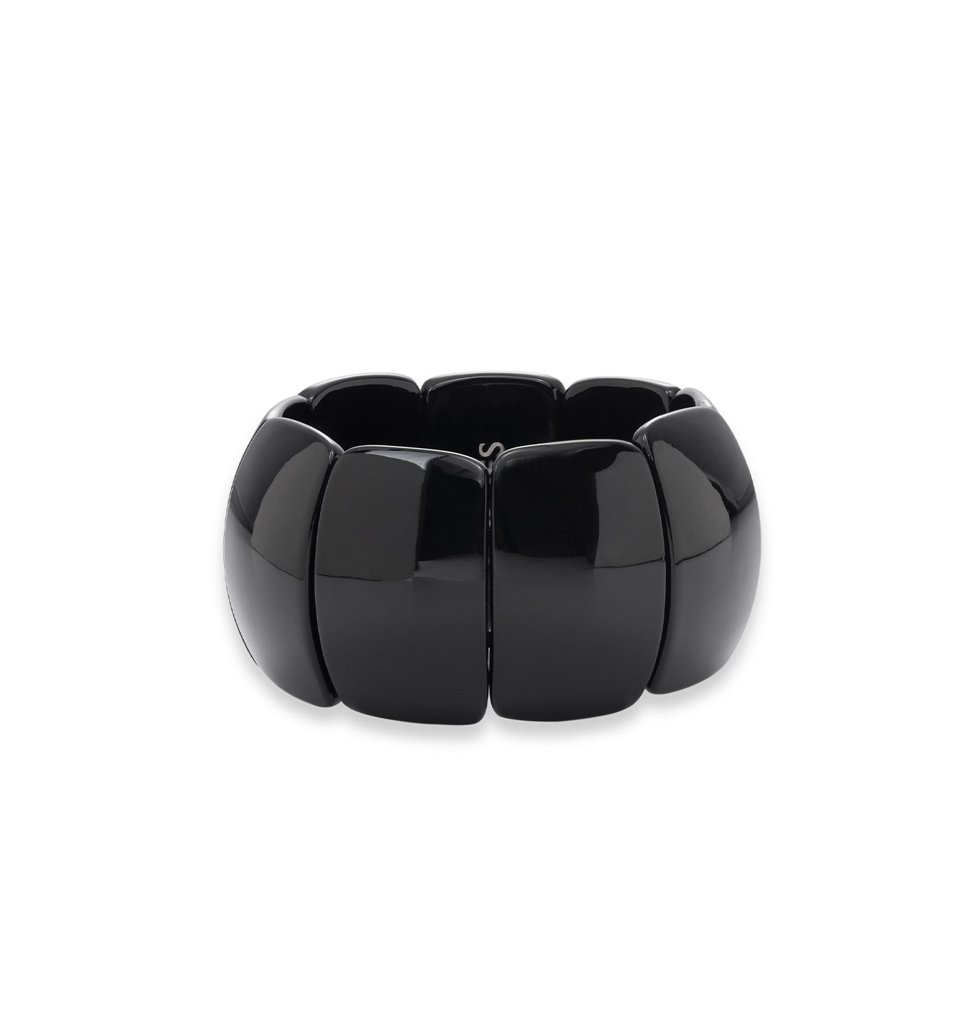 Black, wide silver modular bracelet BLACK | Berries